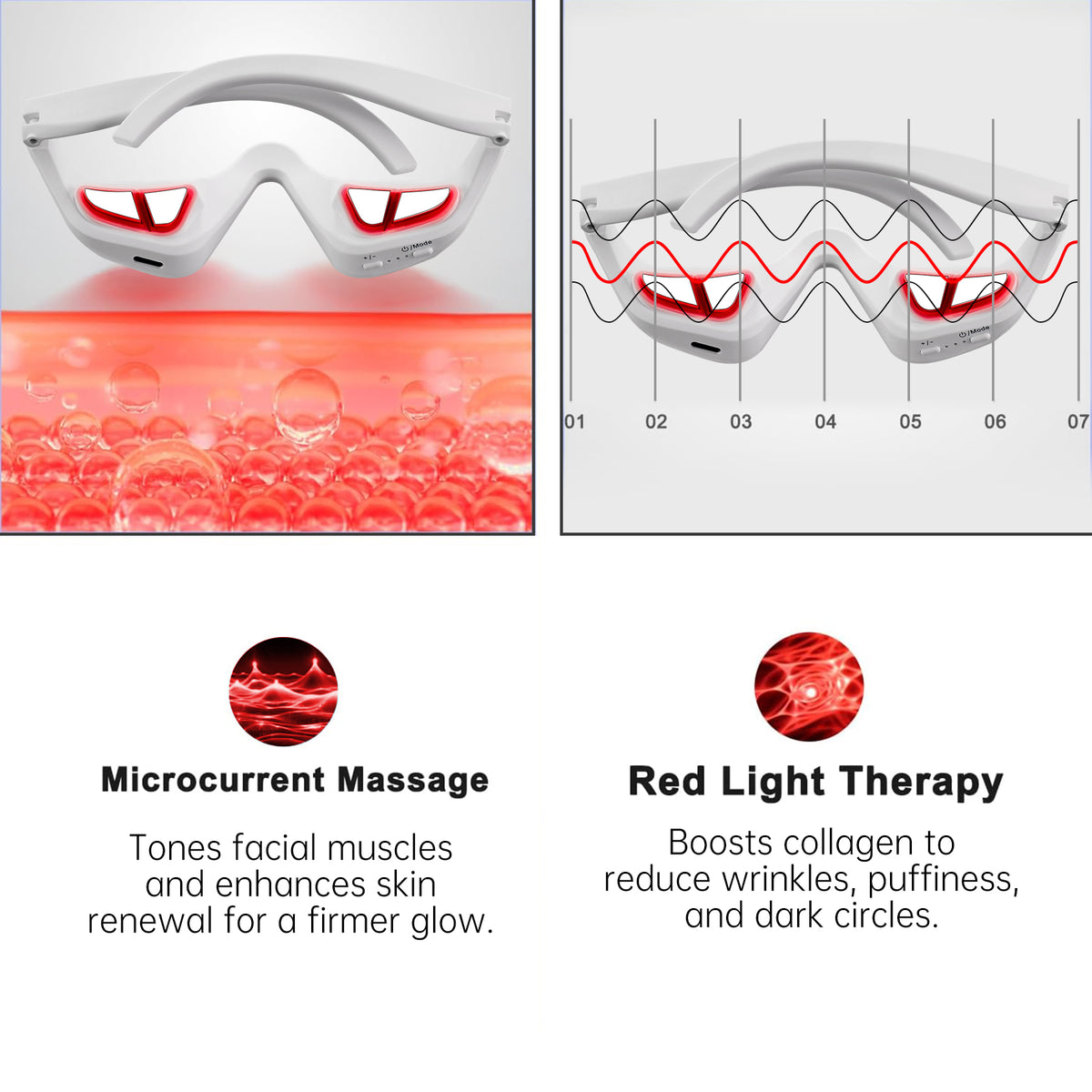 Under-Eye Red Light Therapy Device Massager Glasses – Aourow
